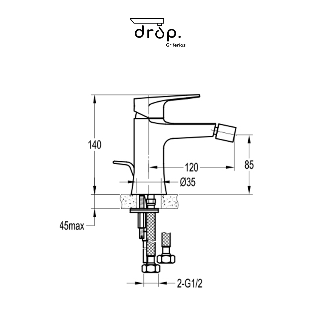 Bidet Europeo Eben Black – Drop Grifería – Baños y cocinas